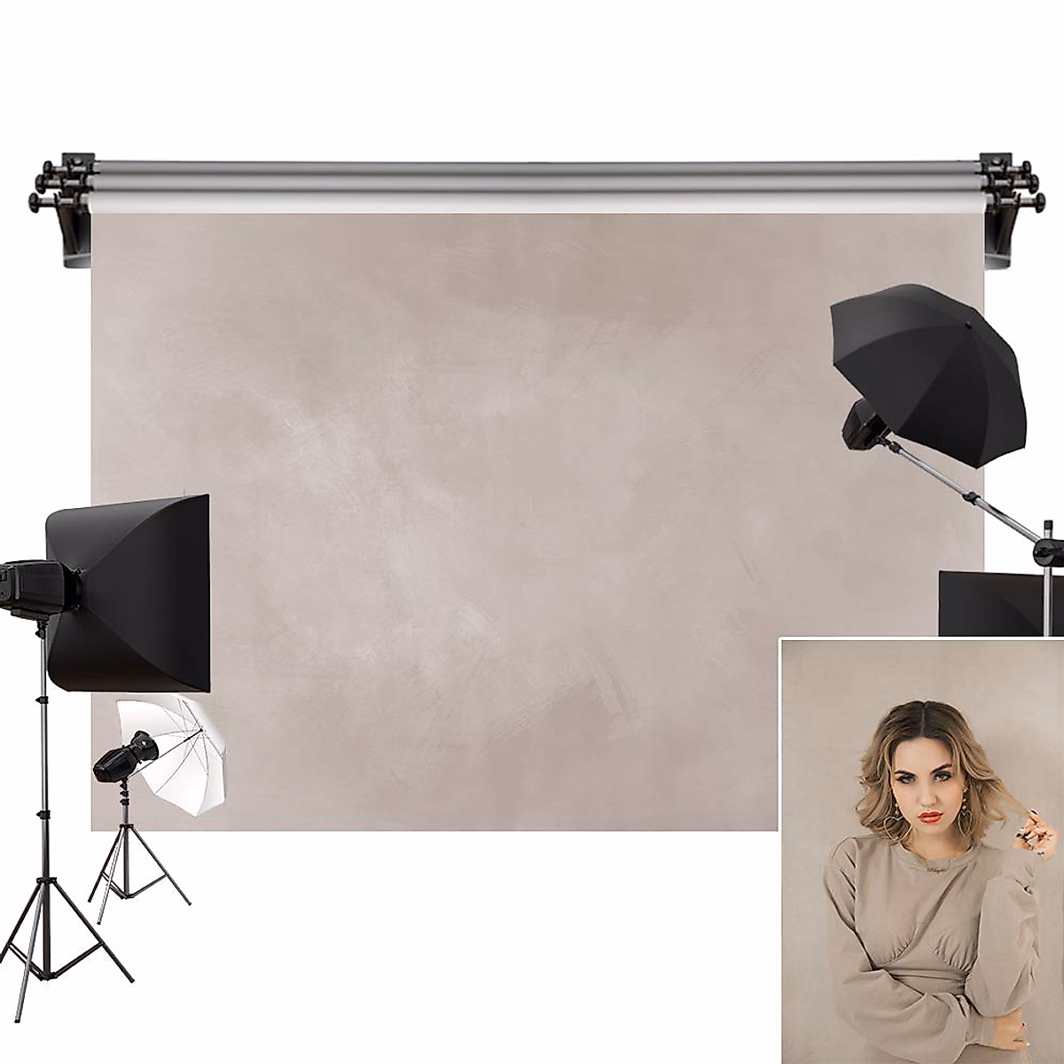Kate 7x5ft/2.2m(W) x1.5m(H) Khaki Backdrops Retro Solid Nude Background Photography Props Studio Digital Printed Backdrop
