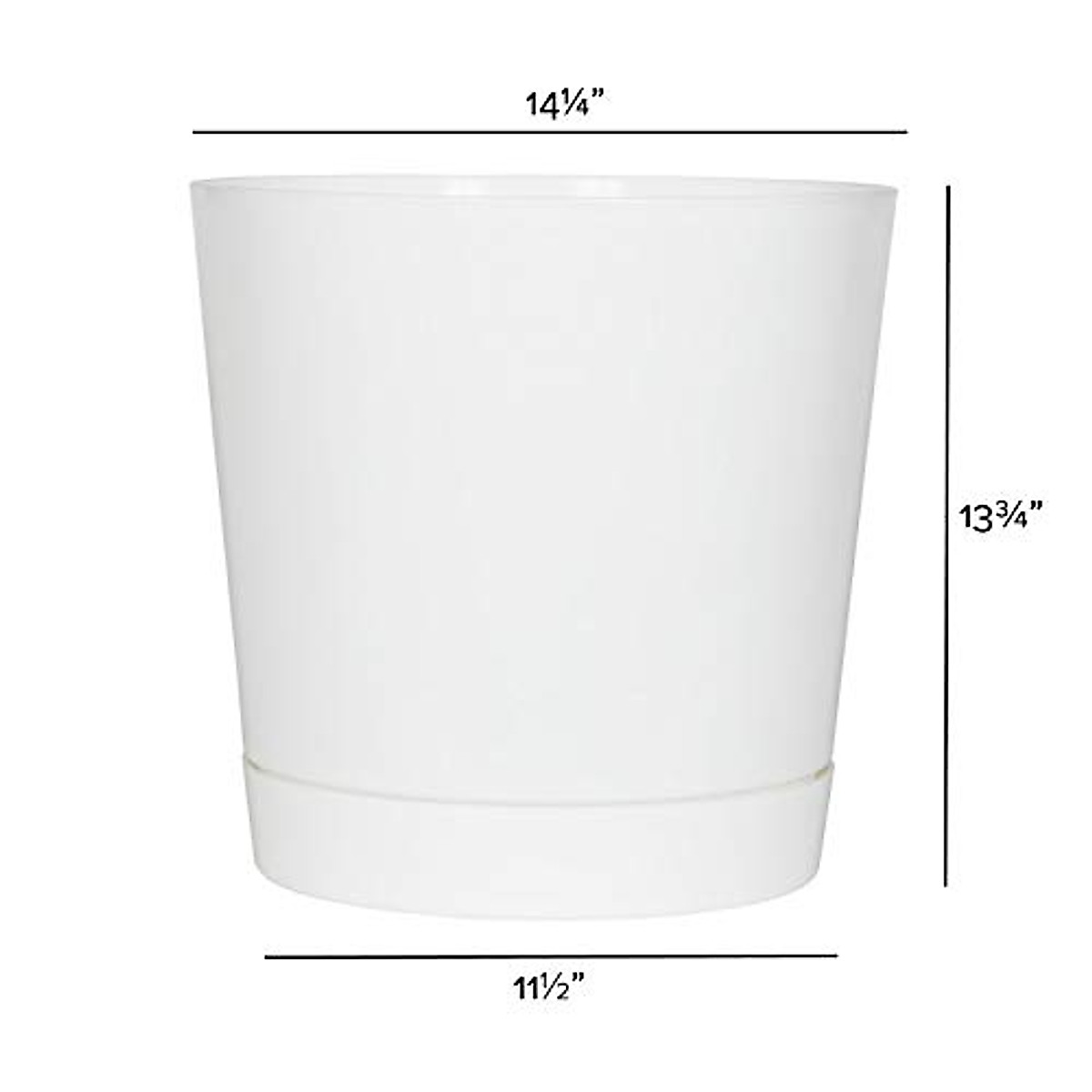 Novelty Majestic Full Depth Cylinder Pot, Glossy White, 14-Inch (10142)