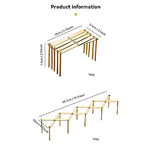Anller 2 Pack Pot Lid Holder Rack, Kitchen Organizer, Book Rack, Stainless Steel Adjustable Length Dish Rack, Cutting Boards, Bakeware Cooling Rack, Gold