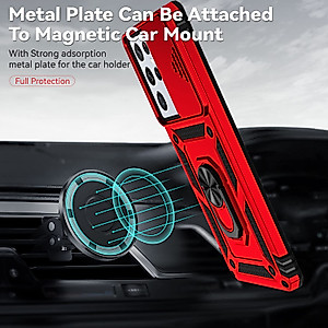 Hitaoyou Samsung Galaxy S21 Ultra Case, Galaxy S21 Ultra Case with Camera Cover & Kickstand Military Grade Shockproof Heavy Duty Protective Case for Galaxy S21 Ultra Red