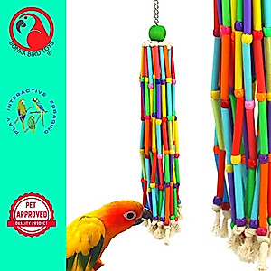 Bonka Bird Toys 000708 Wind Chimes Bird Toy Parrot cage Toys Cages Conure African Grey Parakeet