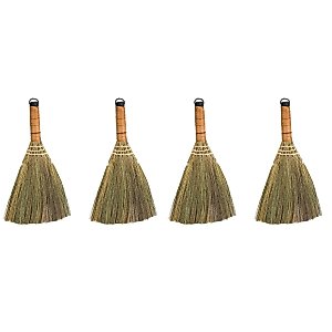 Veemoon 4 Pcs Straw Broom Mini Straw Broom Whisk Hand Broom Whisk Brooms Small Brush Small