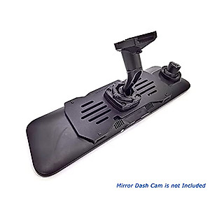 ANSHILING Rear View Mirror Metal Back Plate Panel 13.5 cm x 6 cm Screw Spacing + Mirror Dash Cam Mount Arm for Car DVR Instead of Strap