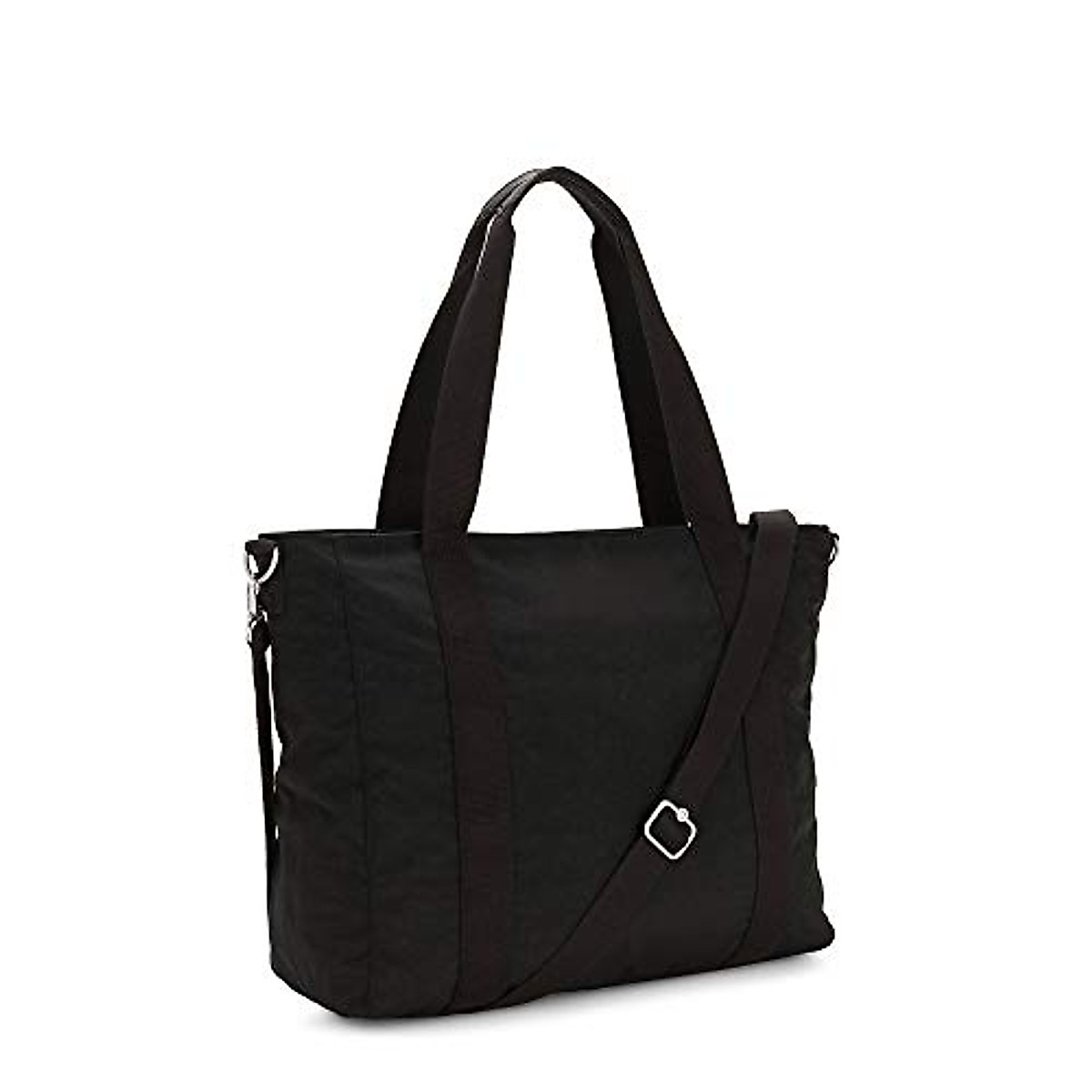 Kipling Women's Asseni Tote, Lightweight Everyday Purse, Nylon Shoulder Bag, Black Noir