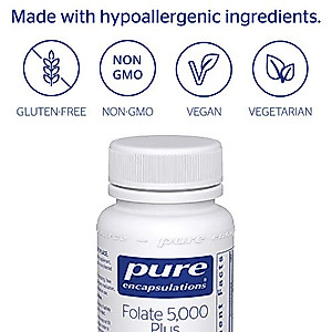 Pure Encapsulations - Folate 5,000 Plus - Activated Folate, Vitamin B12 and B6 Combination - 60 Capsules