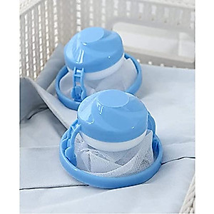 WHENWHEN 2021 New Washing Machine Hair Filter Cleaning Mesh Bag Home Floating Lint Hair Catcher Mesh Pouch Laundry Filter Bag Net Pouch Clothes Pins Reusable Floating Laundry Lint Mesh Bag (Blue)