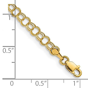 IceCarats 10K Yellow Gold Double Link Chain Charm Bracelet 8 inch