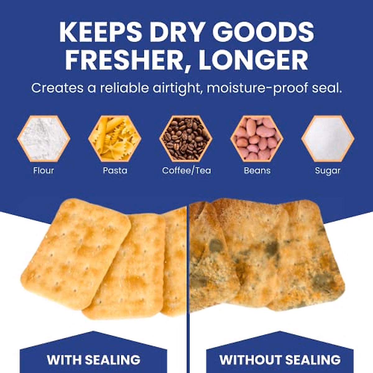 Wallaby Impulse Sealer - 16 inch - Manual Heat Sealer Machine for Mylar Bags - Heavy Duty for Strong, Secure Sealing for Long Term Food Storage - Two Fuse & Strip Replacement Kits Included (Blue)