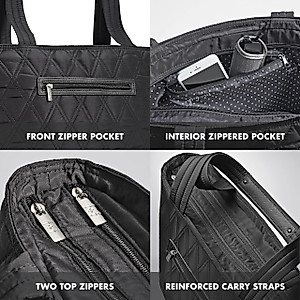 Fit + Fresh Metro Tote, 2-In-1 Laptop Bag for Women, Dual-Compartment Tote Bag with 15" Laptop Section & Insulated Cooler for Lunch, Perfect Work Bag, School Bag, Travel Purse & More, Black