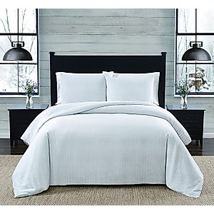 LONDON FOG - King 3 Piece Duvet + Sham Set - Herringbone Flannel Collection - Grey