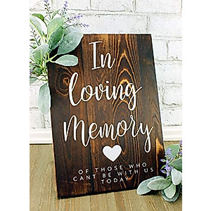 Darware Wooden Wedding Reception Signs (Set of 3, Brown); for Guests, Gifts, and Memorial