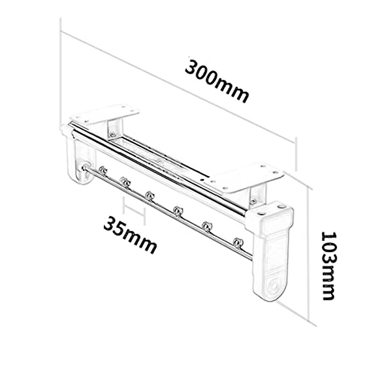 Heavy Duty Retractable Closet Pull Out Rod Wardrobe Hanger Rail Organizer, Adjustable 30-50cm Wardrobe Clothing Rail/Top Mount Wardrobe Hanger, Black, White (Color : White, Size : 30cm/11.8in)
