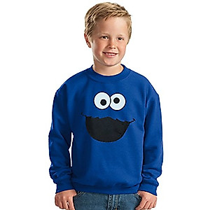 Animation Shops Cookie Monster Face Toddler Sweatshirt-3T Royal Blue