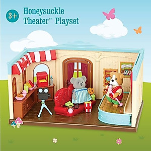 Lil Woodzeez – Toy Figures Playhouse – Miniature Movie Theatre – Stackable – Storybook Playset – Posable Figures & Cinema with Furniture – 3 Years +