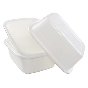 Nicesh 18 Quart Large Dish Pan, 3-Pack Plastic Rectangular Wash Basin, White