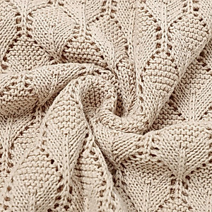 Wugugu Neutral Newborn Baby Blanket for Boys Girls Organic Cotton Swaddle Blankets Baby Essentials for Infant Toddler Crib Stroller Beige 30 x 40 Inches