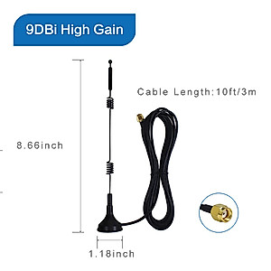 Dual Band Long Range WiFi Antenna (4-Pack), Eifagur 9dbi 2.4GHZ 5GHZ 5.8GHZ RP-SMA Connector with Magnetic Base for IP Camera WiFi Router Computer Network Devices Wireless Range Extender