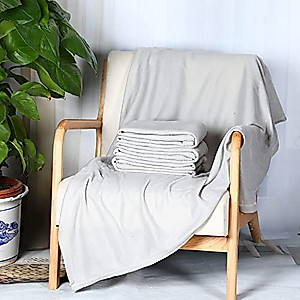 20 Piece Fleece Throw Blankets 50 x 60 Inch Grey Fleece Blankets Double Sided Throw Blankets Soft Cozy Blankets Polyester Lightweight Fluffy Blankets Bulk for Home Office Bed Sofa Travel Outdoor