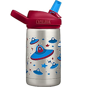 CamelBak Eddy+ Kids 12 oz Bottle, Insulated Stainless Steel with Straw Cap - Leak Proof When Closed, UFOs