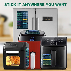 Air Fryer Magnetic Cheat Sheet Set, Cook Times Chart Air Fryer Accessories Magnet Sheet Quick Reference Guide for Cooking and Frying, Easy to Use, Excellent Kitchen Assistant