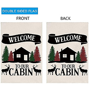 Cabin House Decor Welcome To Our Cabin Garden Flag Cabin Decor Housewarming Gift (Welcome To Our Cabin)