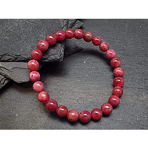 YONKU Rhodonite Gem Genuine Bracelet ~ 7 Inches ~ YO-BRACE-7469