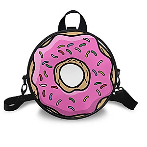 BIGCARJOB Personalized Crossbody Bags for Womens Girls Travel Purse Zipper Wallet,3D Novelty Doughnuts Mini Round Crossbody Shoulder Handbags Casual Sling Satchel Party Holiday Phone Bags