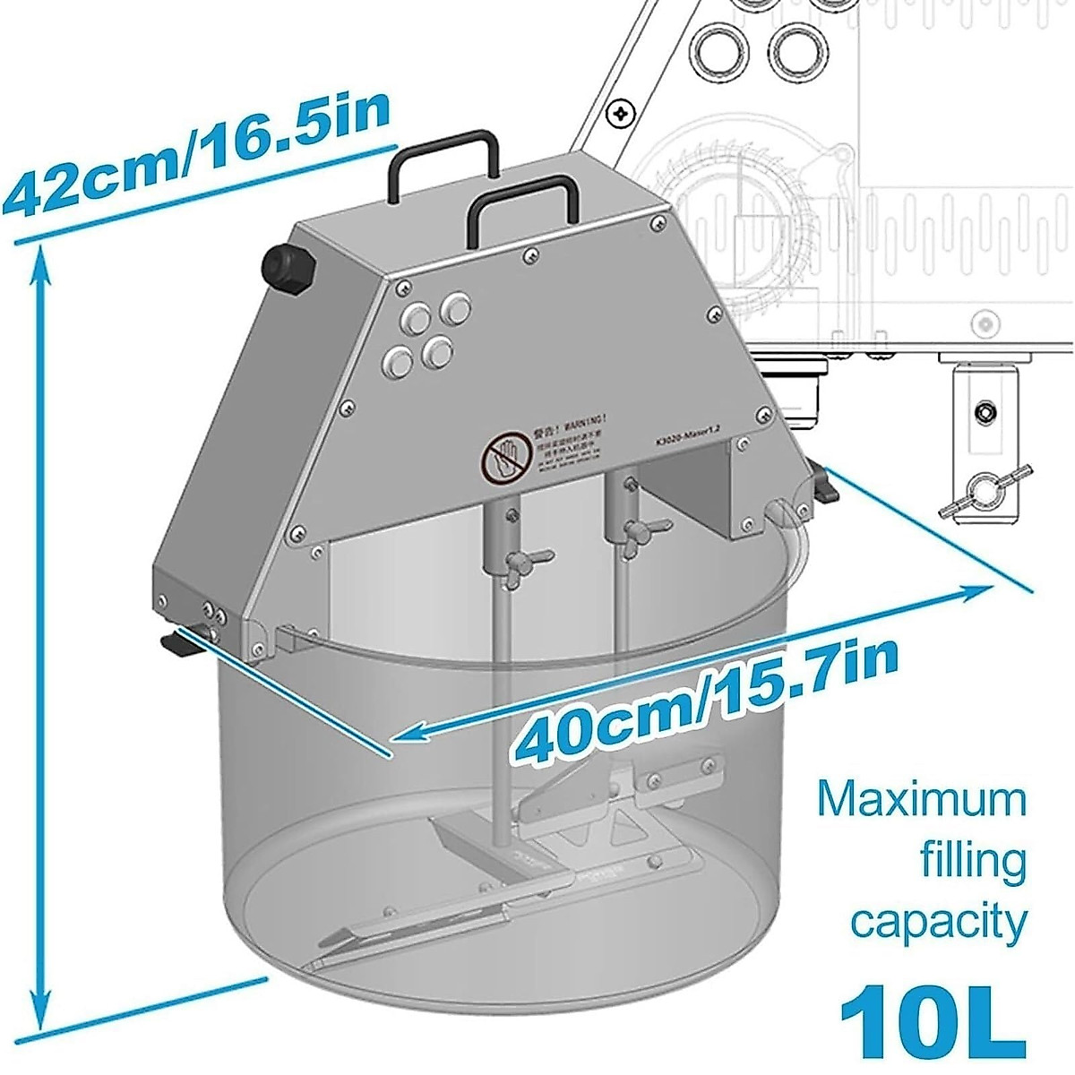 Commercial Food Stirrer Pot, Automatic Mixer Machine with Double Stirring Paddle, Auxiliary Fan & Lighting Lamp, 10l Stainless Steel Stand Mixer, for Making Jam/Sauce/Filling(110V)