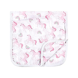 Luvable Friends Unisex Baby Muslin Burp Cloth 7pk, Rainbow, One Size