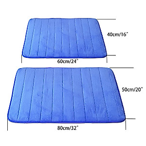 iMaylex Soft Memory Foam Bath Rug, Absorbent Luxury Bath Rug Mat, Quick Dry Bath Mat for Front Floor of Bathtub, Shower Floor and Toilet, Royal Blue, 24" x 16"