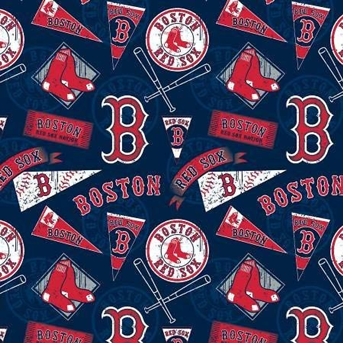 Boston Red Soxs MLB Baseball 58" Wide 100% Cotton Fabric by The Yard