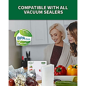 ZRFooCoo Vacuum Sealer Bags for Food Saver, 100 Count 8" x 12" BPA Free Precut Food Vac Bags, Heavy Duty Vaccum Food Sealer Bags for Storage, Meal Prep or Sous Vide Bag