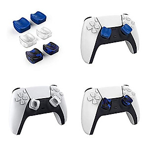 Gioteck SMP PS5 – Thumb Grips PS5 Megapack Caps/Caps/Protective Silicone for PlayStation 5 Joysticks – Non-Slip – Aiming Aid – PS5 Controller Protector (3 Pack) White/Blue/Black