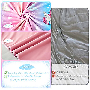 UOMNY Cooling Blanket for Hot Sleepers,Cooling Blanket for Kids, Blanket Unicorn Castle Toys Gift for Girls,Q-Max>0.4 Arc-Chill Cooling Fibe, Summer Cool Blanket,50"x60"