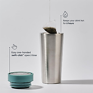 Circular & Co Stainless Steel Coffee Cup - 12oz - Insulated Reusable Travel Mug - Made from Recycled Stainless Steel - 100% Leakproof Coffee Mug - Fully Lockable - Insulated for 6 Hours