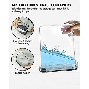 DMH [14 Pack] Airtight Food Storage Containers With Lids For Kitchen Organization And Storage Pantry Flour Sugar Pasta Dry Food Cereal Container - Free Labels Marker & Spoon Set