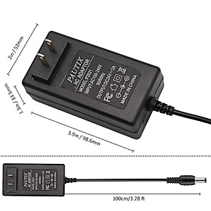 PAUTIX 24V DC Power Supply Adapter 24Volt 2A 48W AC to DC Converter Transformer 100-240V AC Input with 5.5 x 2.1mm US Plug for LED Strip, CCTV Camera