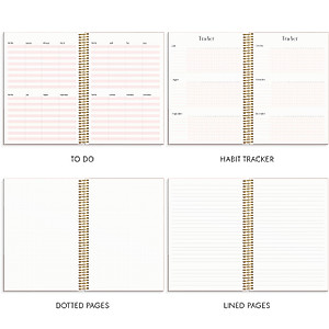 Burde Planner 2024 | Daily & Weekly Planner | Life Planner Pink Horizontal | 18 December 2023-5 January 2025 | Hardcover & Spiralbound A5 Format | Monthly & Yearly Overview | Stickers Included