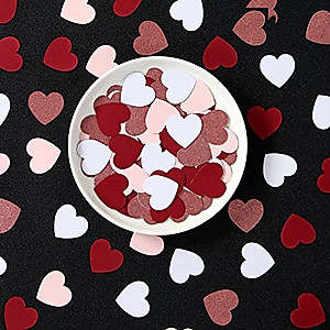 Rose-gold Pink Wine-Red Bachelorette Heart-Confetti - 300pcs Mothers Day PartyDecorations Glitter Paper Confetti Princess Tea Party Sweet 16 18 Birthday Table Decor Lasting Surprise