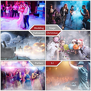 Theefun Fog Machine - 2000CFM Smoke Machine with Wired and Wirelss Remote Control - 400W Halloween Fog Machine with Handle for Christmas Wedding Party and Stage Effect(Size 9.06x4.33x4.53inch)