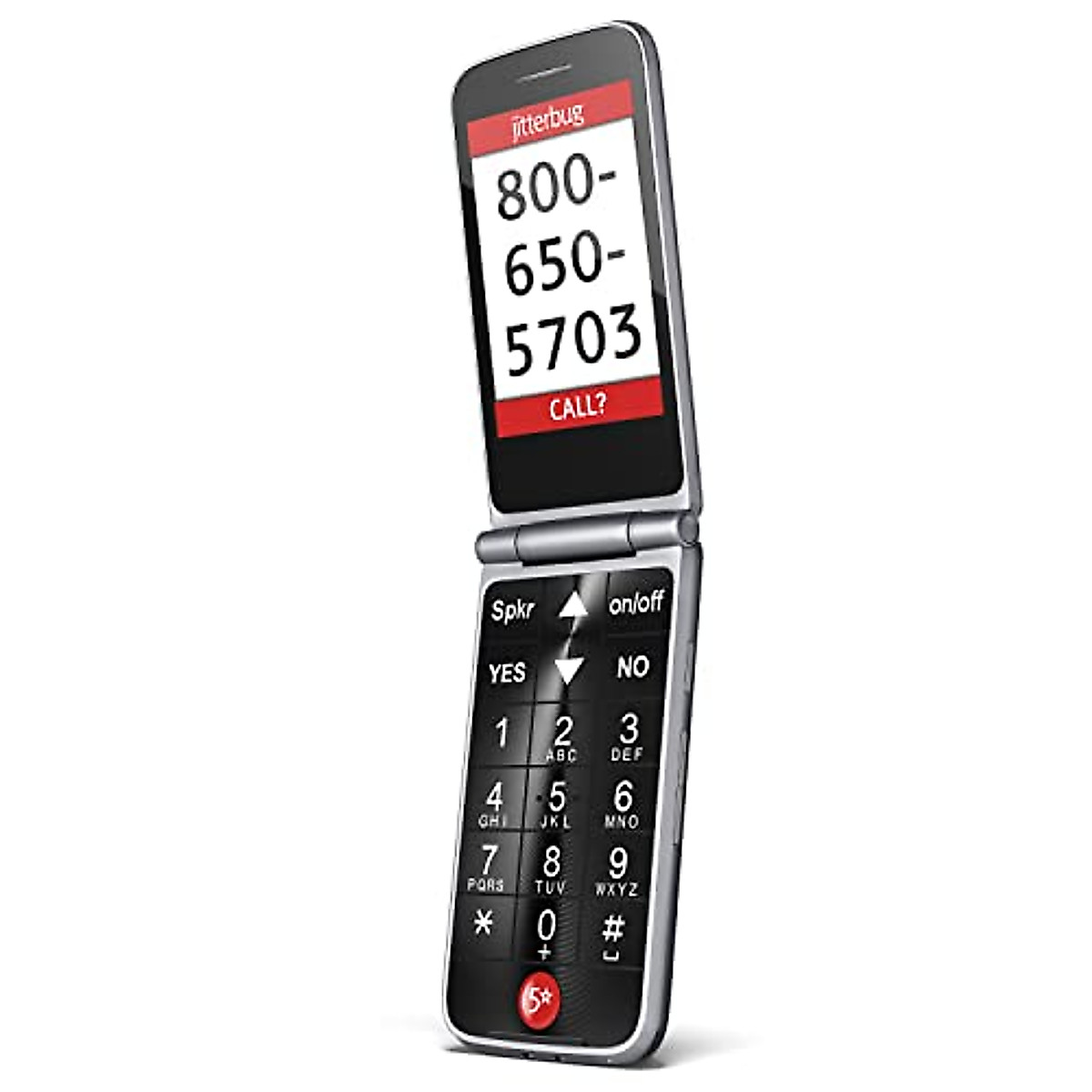 Jitterbug 4043S5RRY Flip Easy-to-Use 4G Prepaid Cell Phone Graphite
