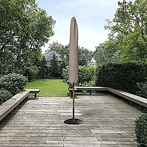 Budge P7A03PM1 English Garden Patio Umbrella Cover Heavy Duty and Waterproof, Tan Tweed