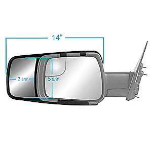 Fit System - 80730 Snap & Zap Custom Towing Mirror Pair for Ram 1500 Pick-up, Black