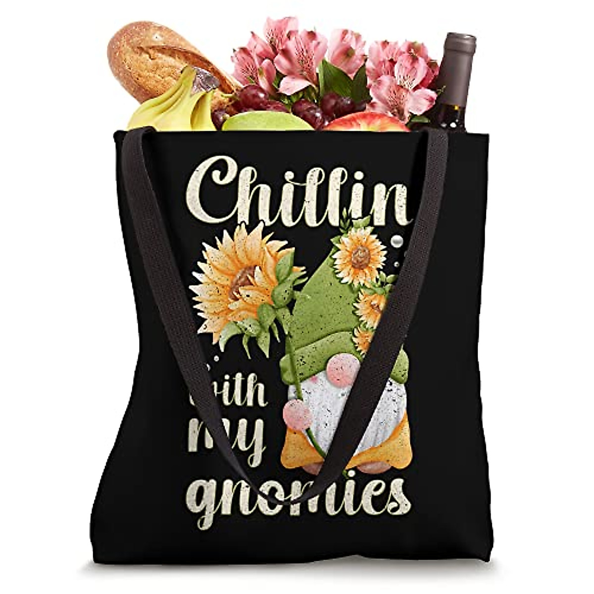 Gnome with sunflower, spring motif with garden gnome Tote Bag