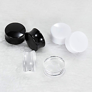 TBOSEN 6 Pairs Acrylic Ear Gauges Corlorful Ear Plugs Stretching Kit Double Flared Tunnels Sanddle Expander Set 2g - 1 inch