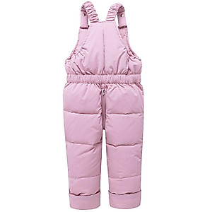 JELEUON Baby Girls Two Piece Winter Warm Hooded Snowsuit Puffer Down Jacket with Snow Ski Bib Pants Outfits