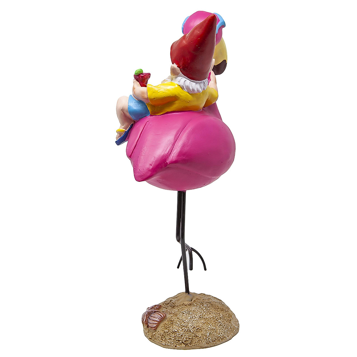 Funny Guy Mugs Garden Gnome Statue - Gnome and A Flamingo - Indoor/Outdoor Garden Gnome Sculpture for Patio, Yard or Lawn
