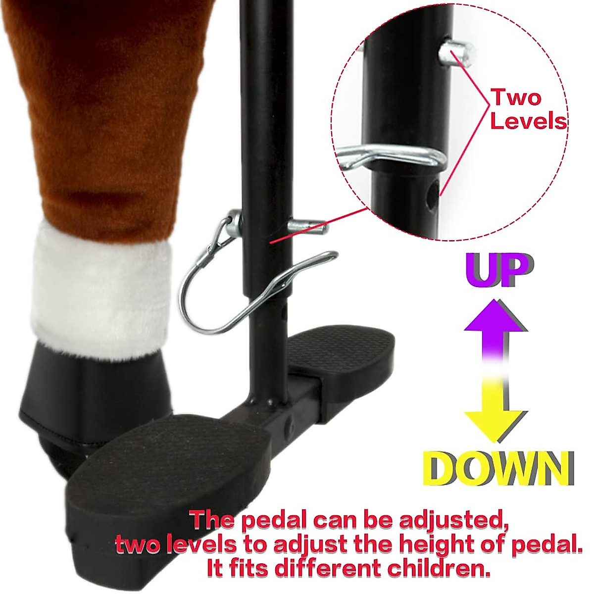 Ride-On Horse,Toy Horse,Riding Horse,No Battery,No Electricity,Mechanical Pony Brown,Ride On Real Walking Horse for Children 4 to 12 Years Old or Up to 165.34 Pounds-187.39 Pounds,Large,Brown (Brown)