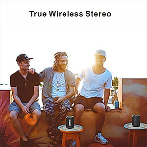 YOLOEMOT Waterproof Mini Bluetooth Speaker,Compact and Portable,12H Playtime,IPX5 Waterproof,TWS Pairing, AUX,TF, Portable Wireless Speakers for Home/Party/Beach, Birthday Gift (Black)