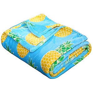 Summertime Whimsy Plush Fleece Throw Blanket (50" x 60") - Pineapple